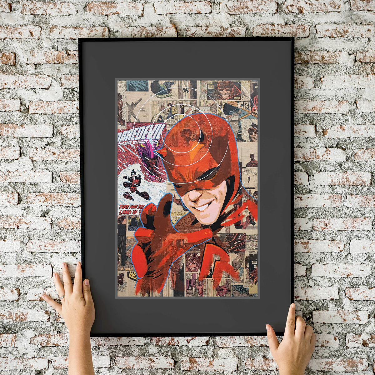 Daredevil Collage Painting 11x17 Fine Art Print – Cowabunga Comics ...