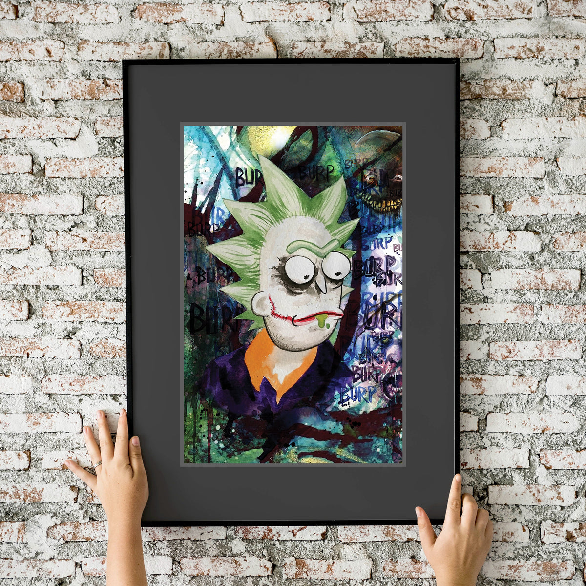 Rick and Morty Joker Rick Watercolor 11x17 Fine Art Print – Cowabunga ...